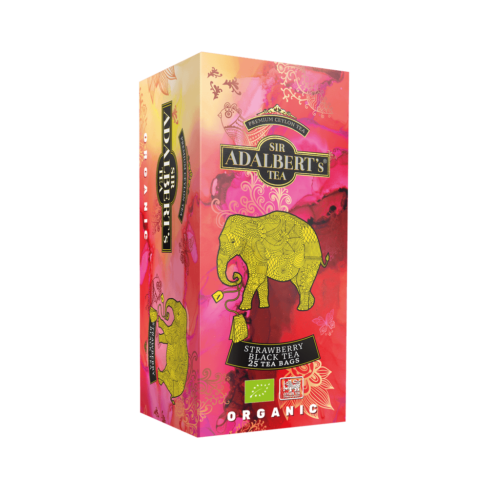 Adalbert's Tea Strawberry Black Tea | Black Tea with Strawberry Sachets